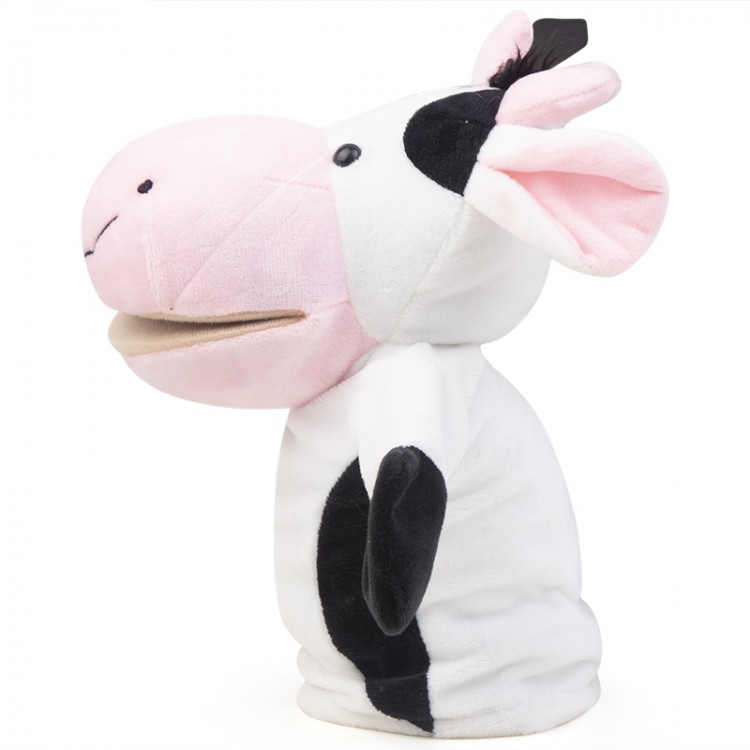 Custom Plush Hand Puppet Cow Hand Puppet Stuffed Cow Toy