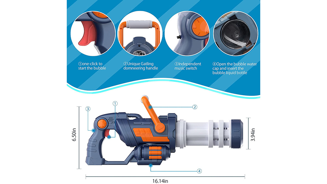 Toyard Wholesale Toy Lots Big Bubble Gun Unique Birthday Gift For Childs